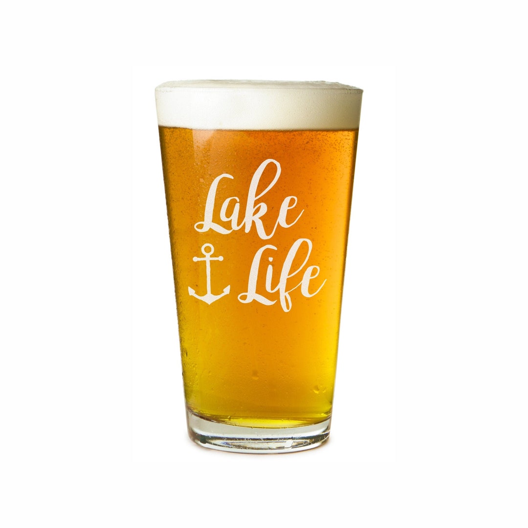 Lake Life Beer Glass - Lake Life Pint Glass - Beer Gift - Beer Glass ...