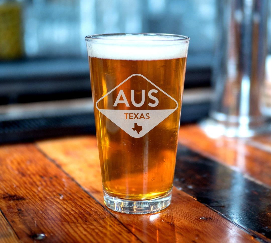 Austin Pint Glass | Austin Glass - Beer Glass - Pint Glass - Beer ...