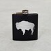 Bison Flask. Buffalo Flask Gift. Wyoming Custom Flask. Bison Whiskey ...