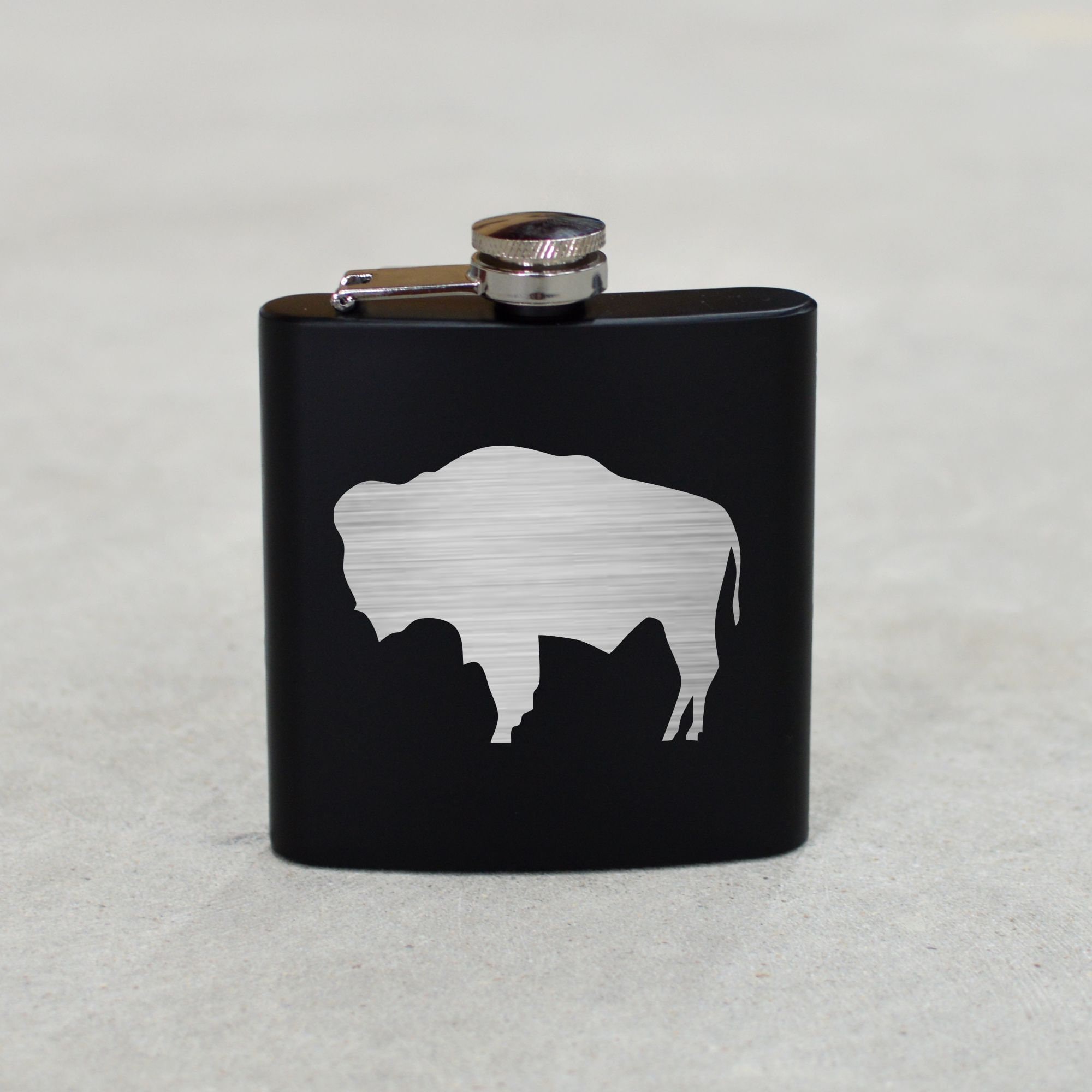 Bison Flask. Buffalo Flask Gift. Wyoming Custom Flask. Bison - Etsy