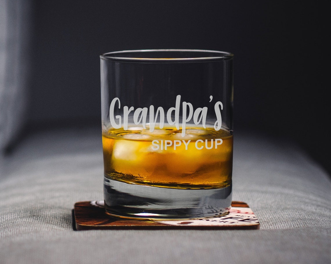 Grandpa's Sippy Cup Whiskey Glass Rocks Glass Gift - Etsy
