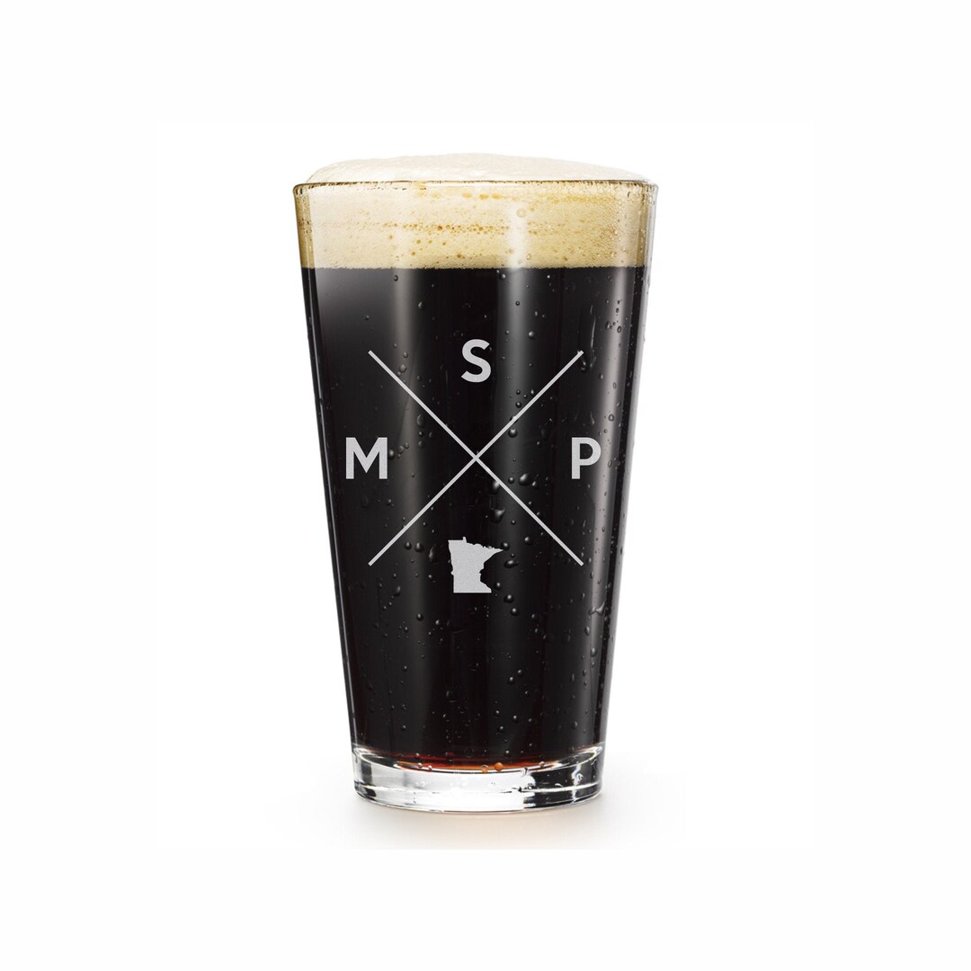 Minneapolis St. Paul - MSP Beer Glass - MSP Pint Glass - Beer Gift ...