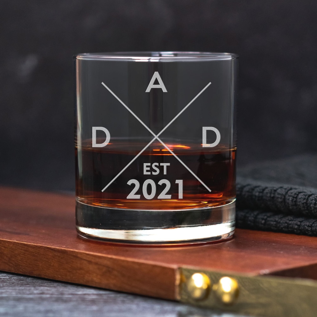 New Dad Gift Whiskey Glass - Dad Established Custom Whiskey Glass ...