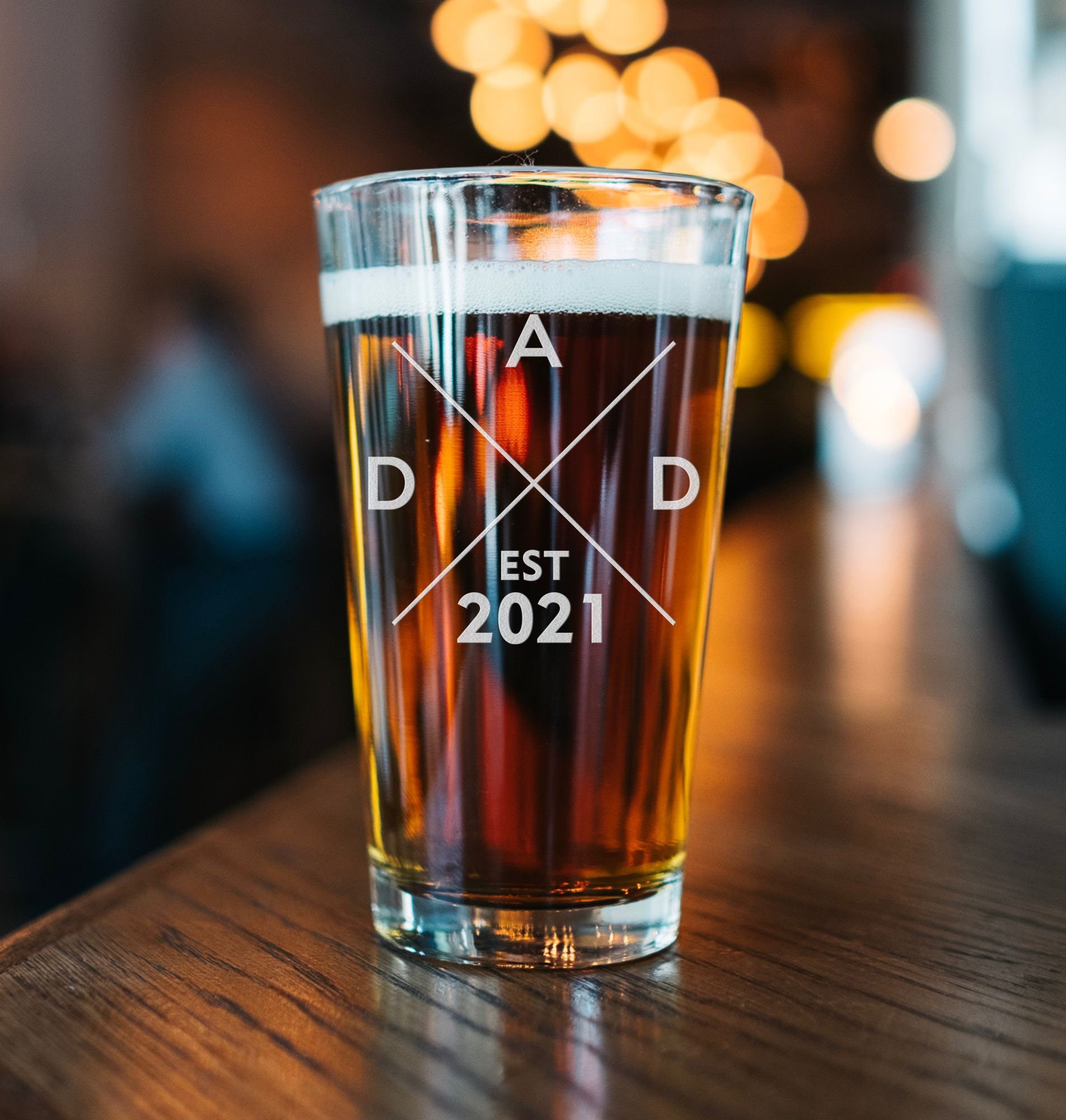 Dad Established Beer Glass New Dad Gift Soon to Be Dad First - Etsy
