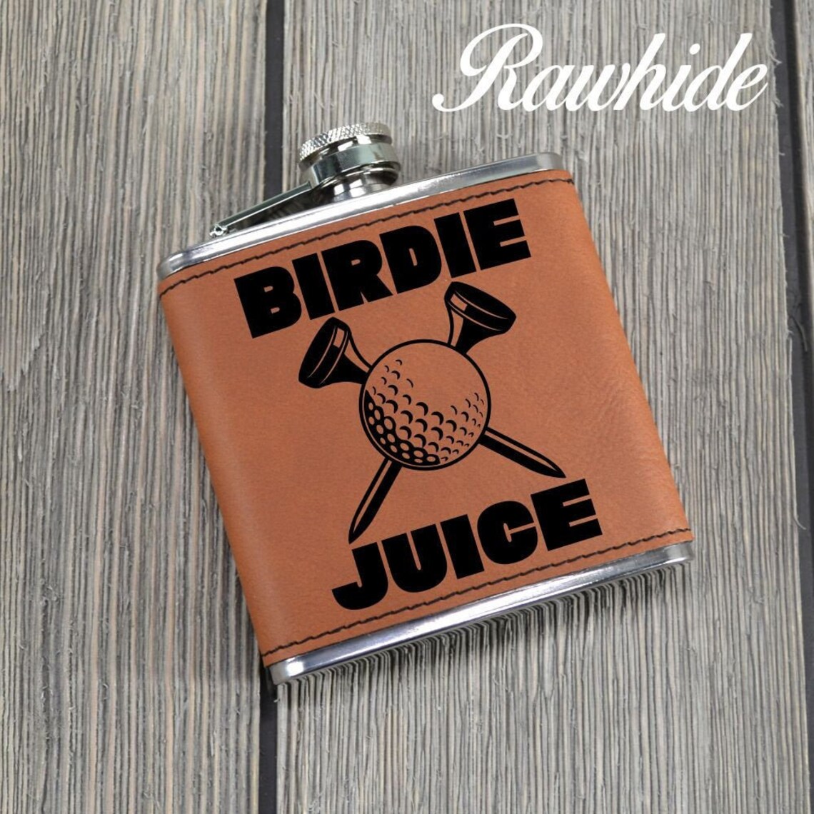 Birdie Juice Leather Flask. Funny Golf Gift. Birdie Juice - Etsy