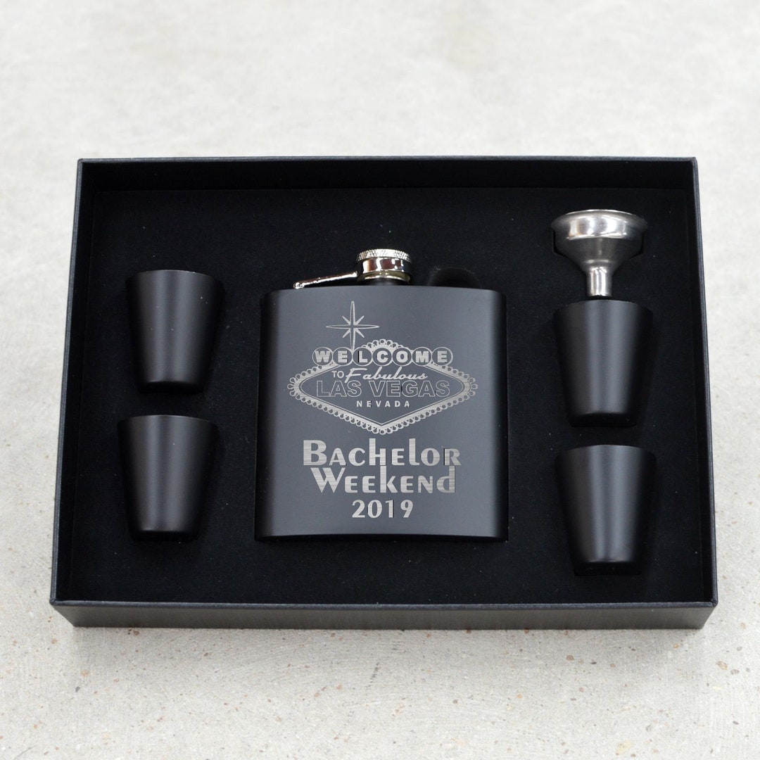 Las Vegas Bachelor Party Flask. Groomsmen Gift Flasks. Bachelor Party ...