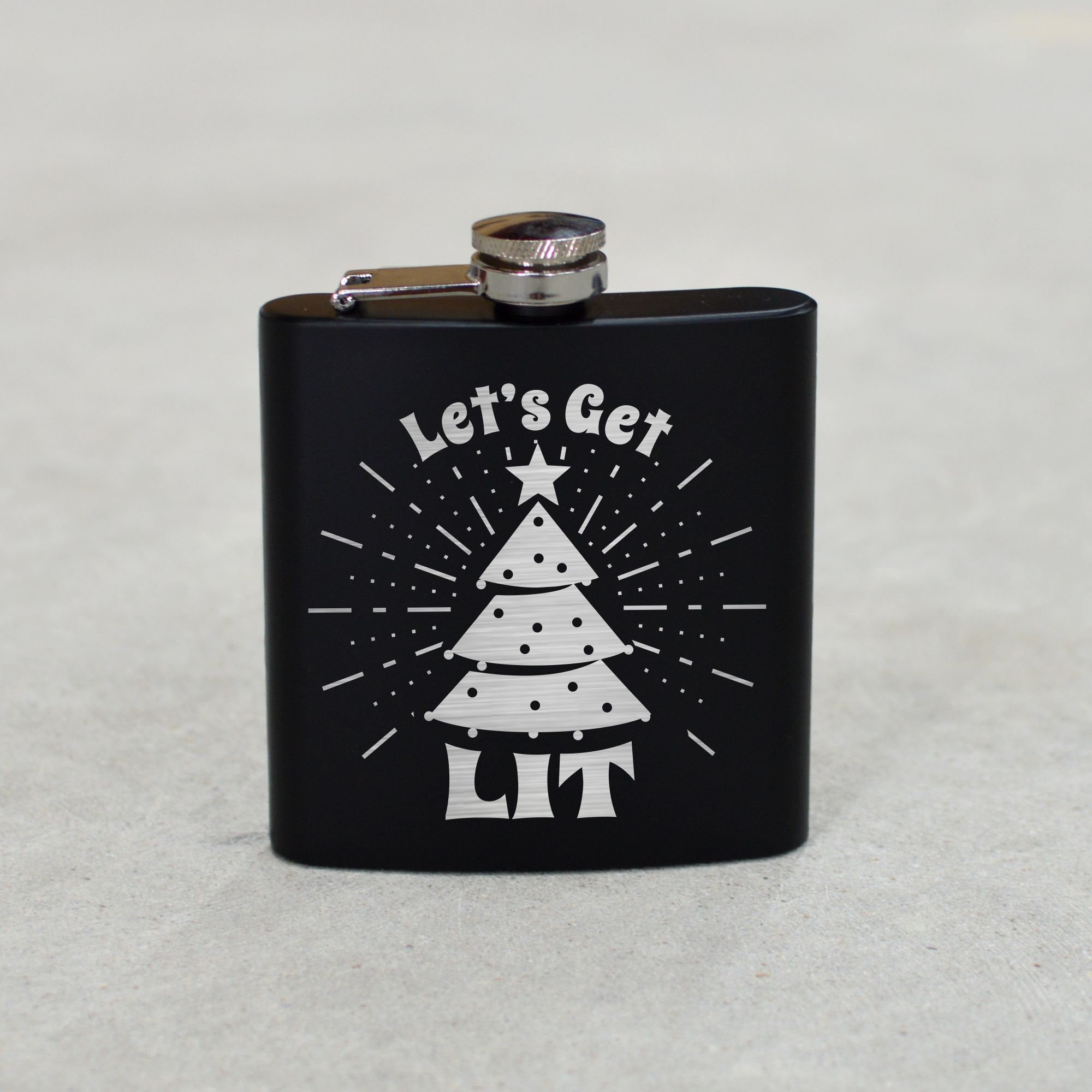 Funny Christmas Flask. Let's Get Lit Christmas Tree Flask. - Etsy
