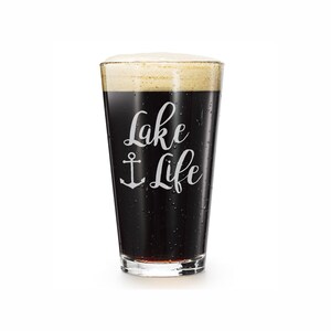 Lake Life Beer Glass - Lake Life Pint Glass - Beer Gift - Beer Glass ...