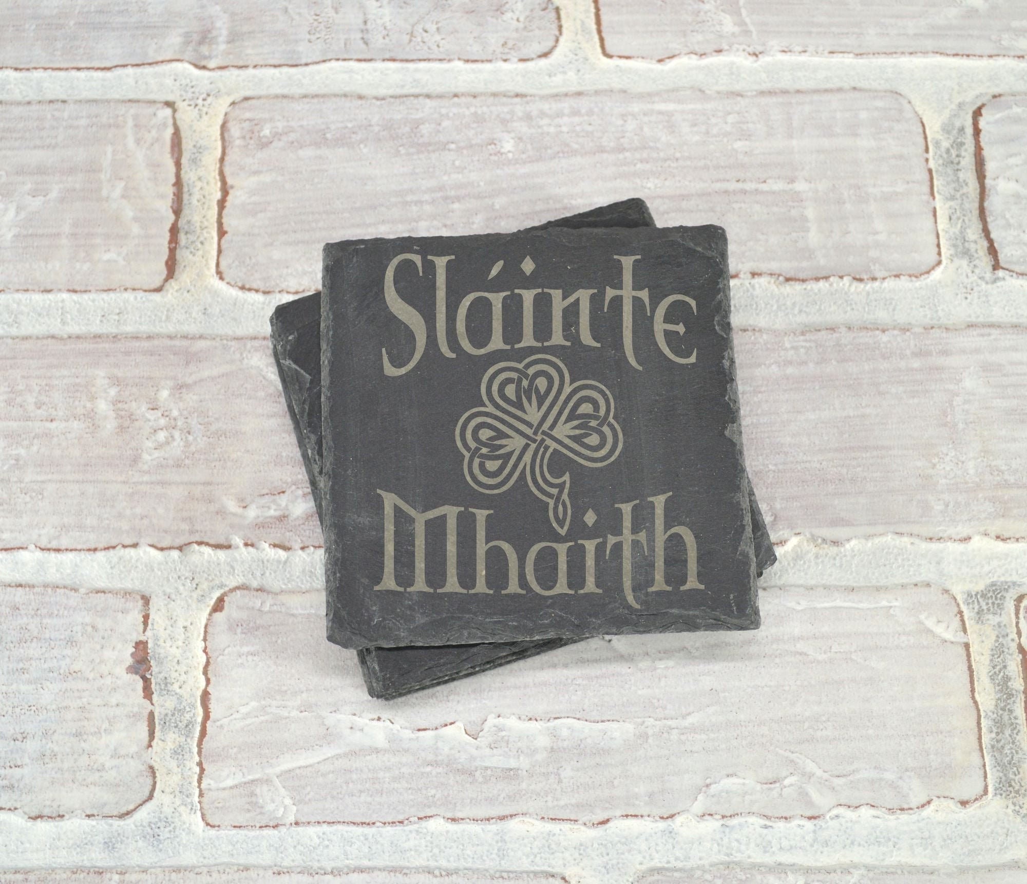 Irish Slate Coasters Irish Gift Slainte Mhaith to Your | Etsy