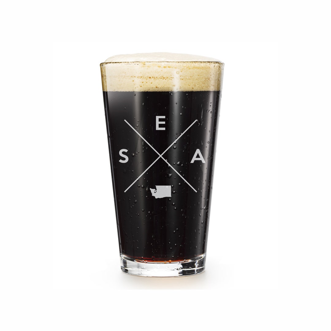 Seattle Beer Glass - Seattle Pint Glass - Beer Gift - Beer Glass - Beer ...
