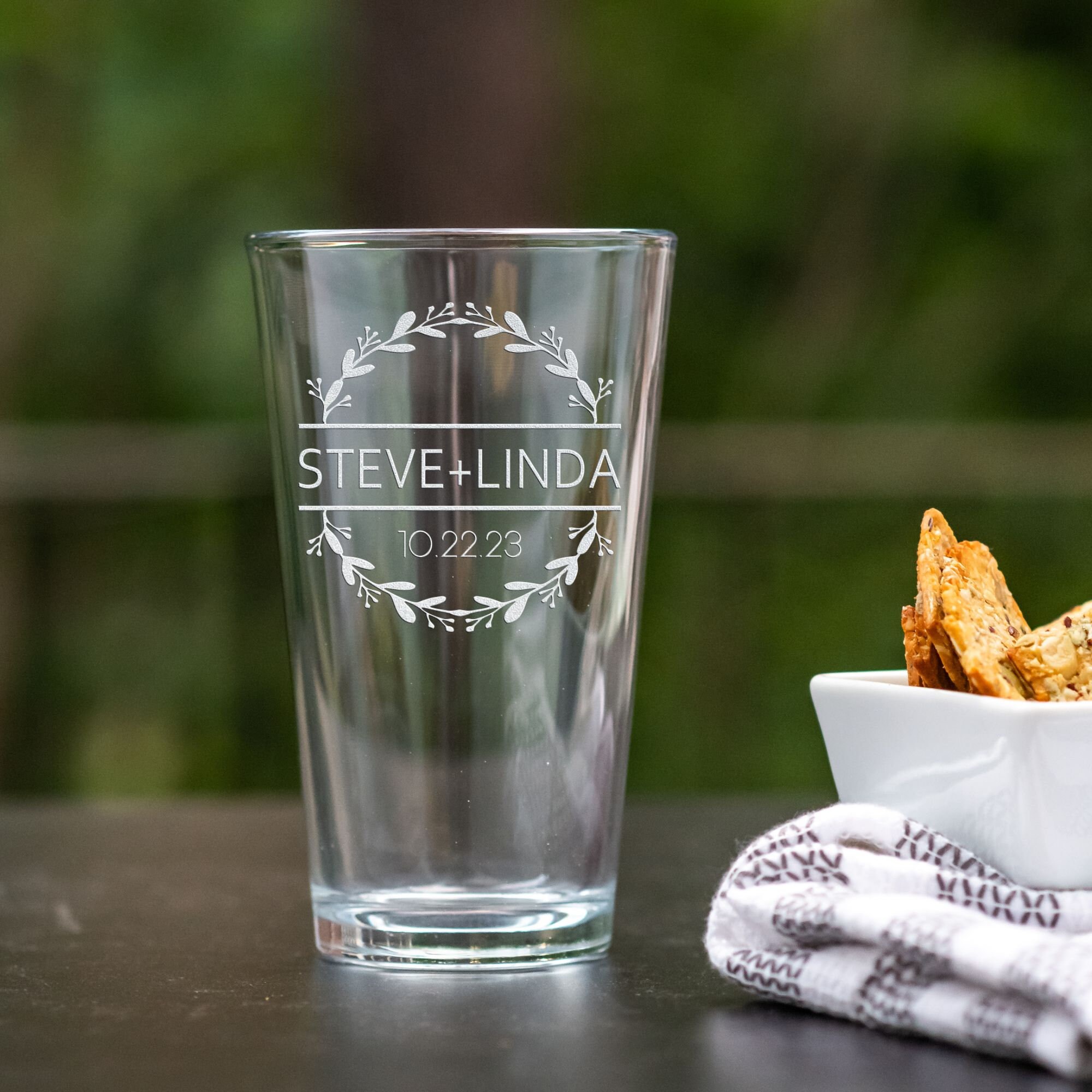 Engagement Gift Glasses. Engaged Couples Names and Date His and Hers ...