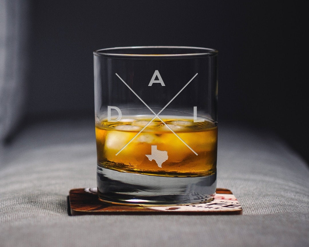 Dallas Rocks Glass - Dallas Whiskey Glass - Dallas Glass - DAL Glass ...