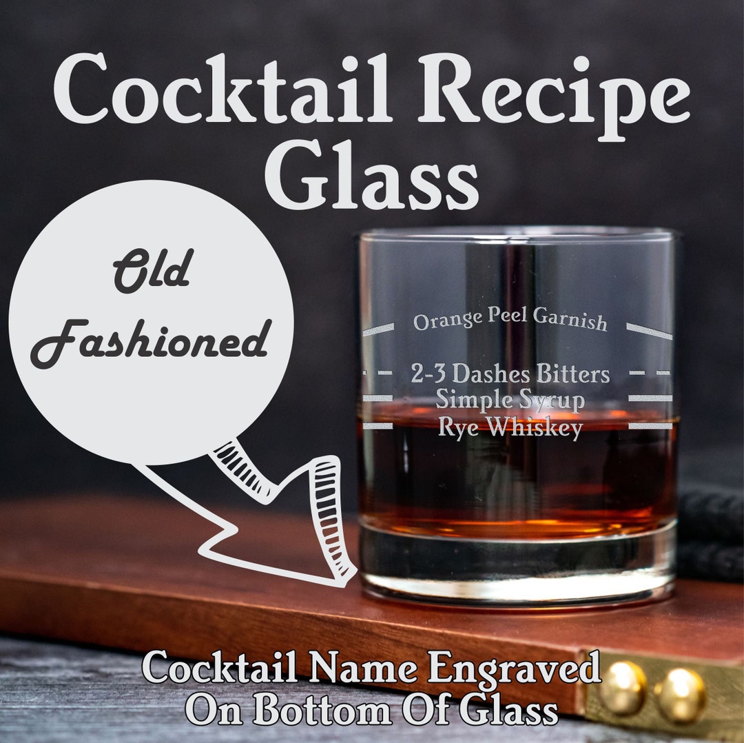 Old Fashioned Recipe Glass. Whiskey Recipe Glass Old Fashioned Glass ...