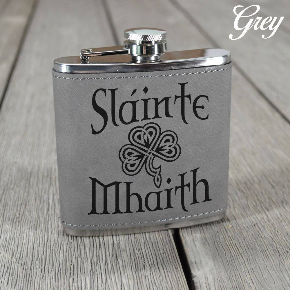 Irish Leather Flask. Slainte Mhaith. Gaelic Toast. Celtic - Etsy