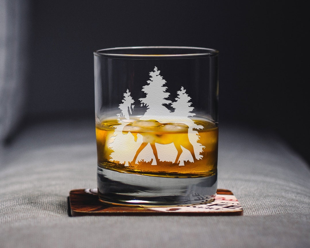 Moose Whiskey Glass | Moose Rocks Glass - Moose Glass - Moose Gift ...