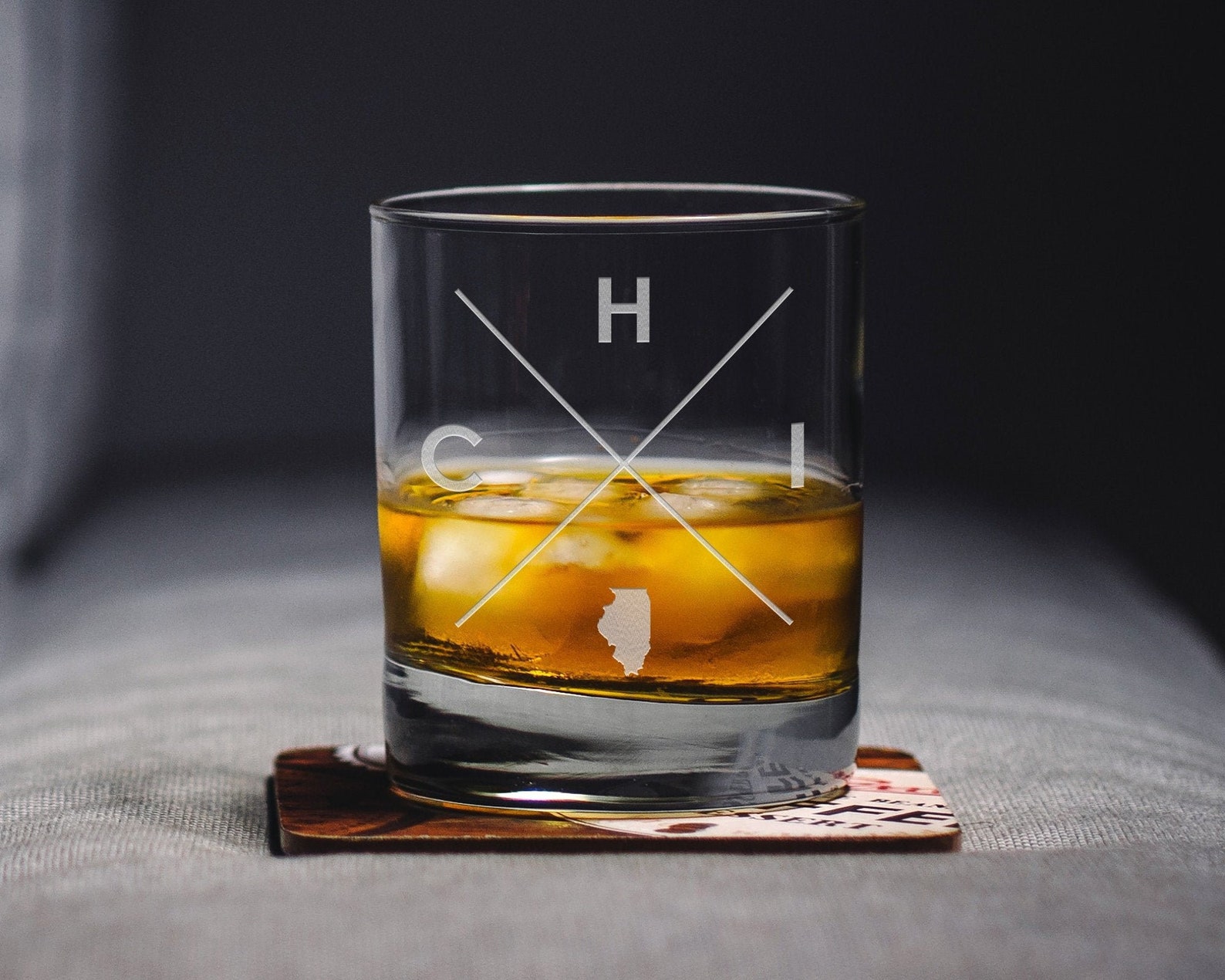 Chicago Rocks Glass Chicago Whiskey Glass Chicago Glass - Etsy