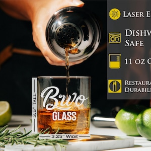 Bison Whiskey Glass - Bison Rocks Glass - Buffalo Glass - Bison ...