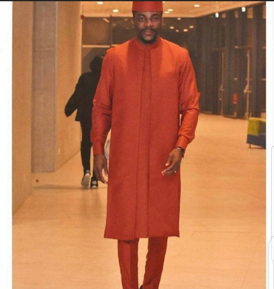 3pics Men Outfit Set,men Tunic Shirt,african Men Shirt and Matching ...