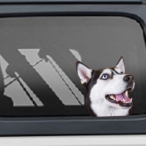 Husky in the Window Siberian Husky Cute Dog Decal Vinyl 3D Graphics ...