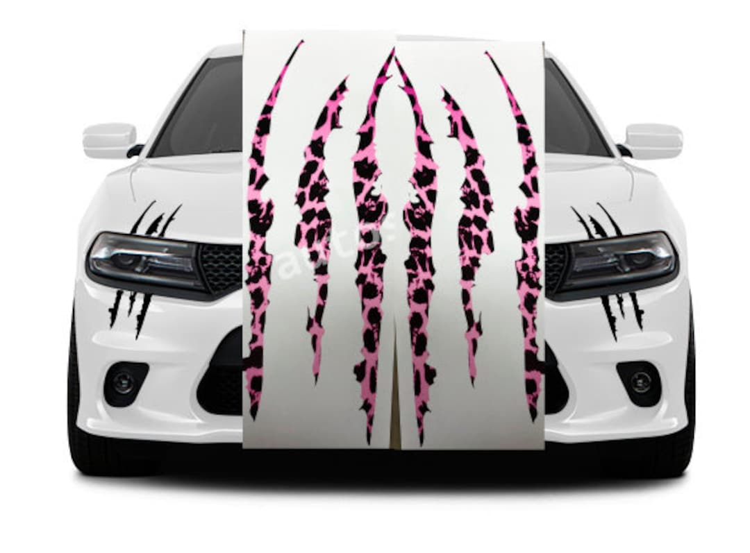 Headlight Claw Scratch Marks CHEETAH Print Car Truck Van Vinyl Decal ...