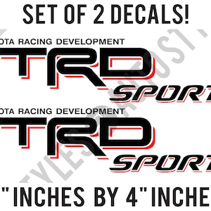 TRD Sport for Toyota Racing Vinyl Decal Fits Tundra Tacoma Glossy Black ...