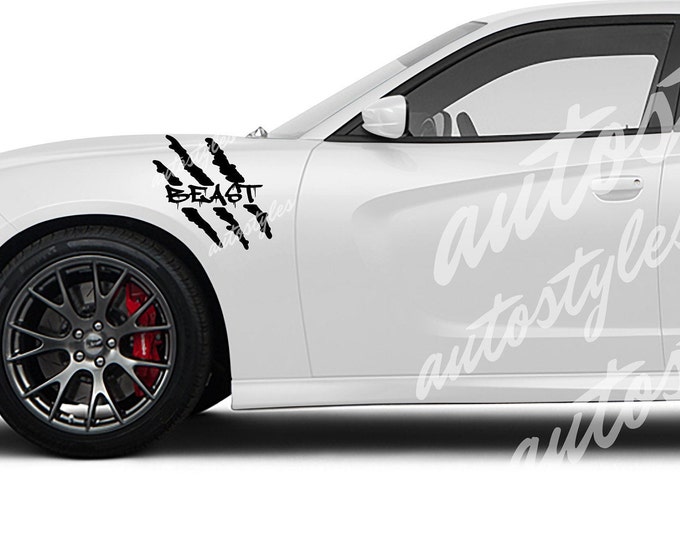 BEAST Claw Scratch Mark Fits Dodge Charger Hellcat SRT Scatpack Fits ...
