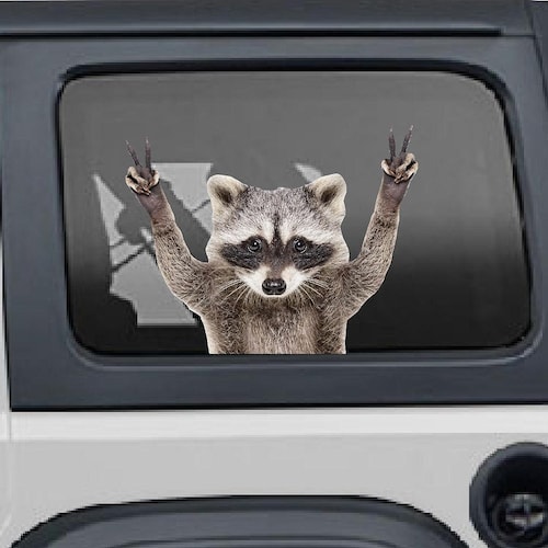 Raccoon Window Sticker Animal Decal 3D Sticker Vinyl - Etsy