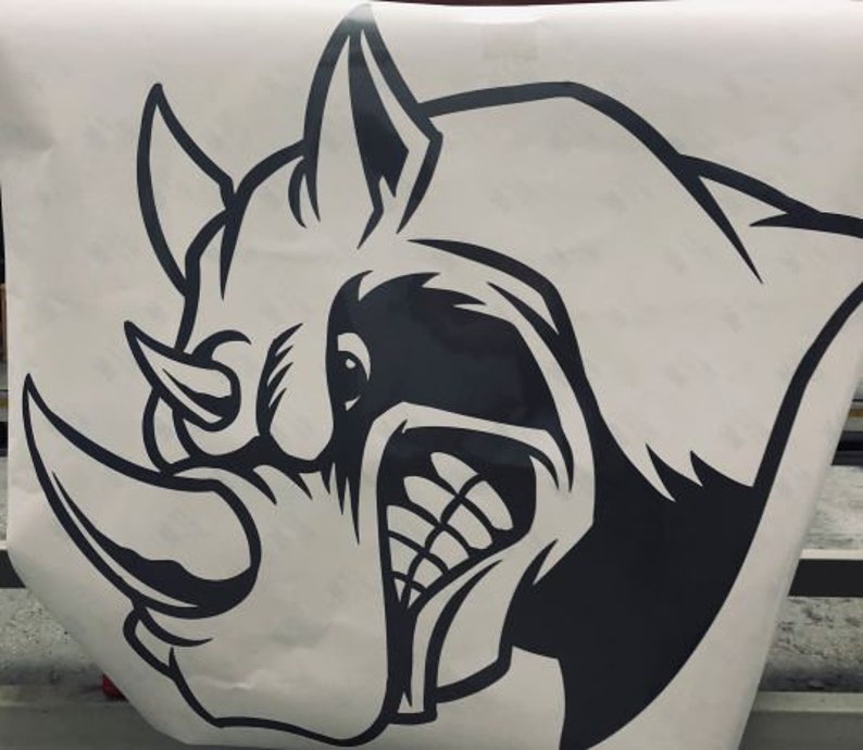 Angry Rhino Face Decal Vinyl Sticker Hood Or Tailgate Or Side Etsy