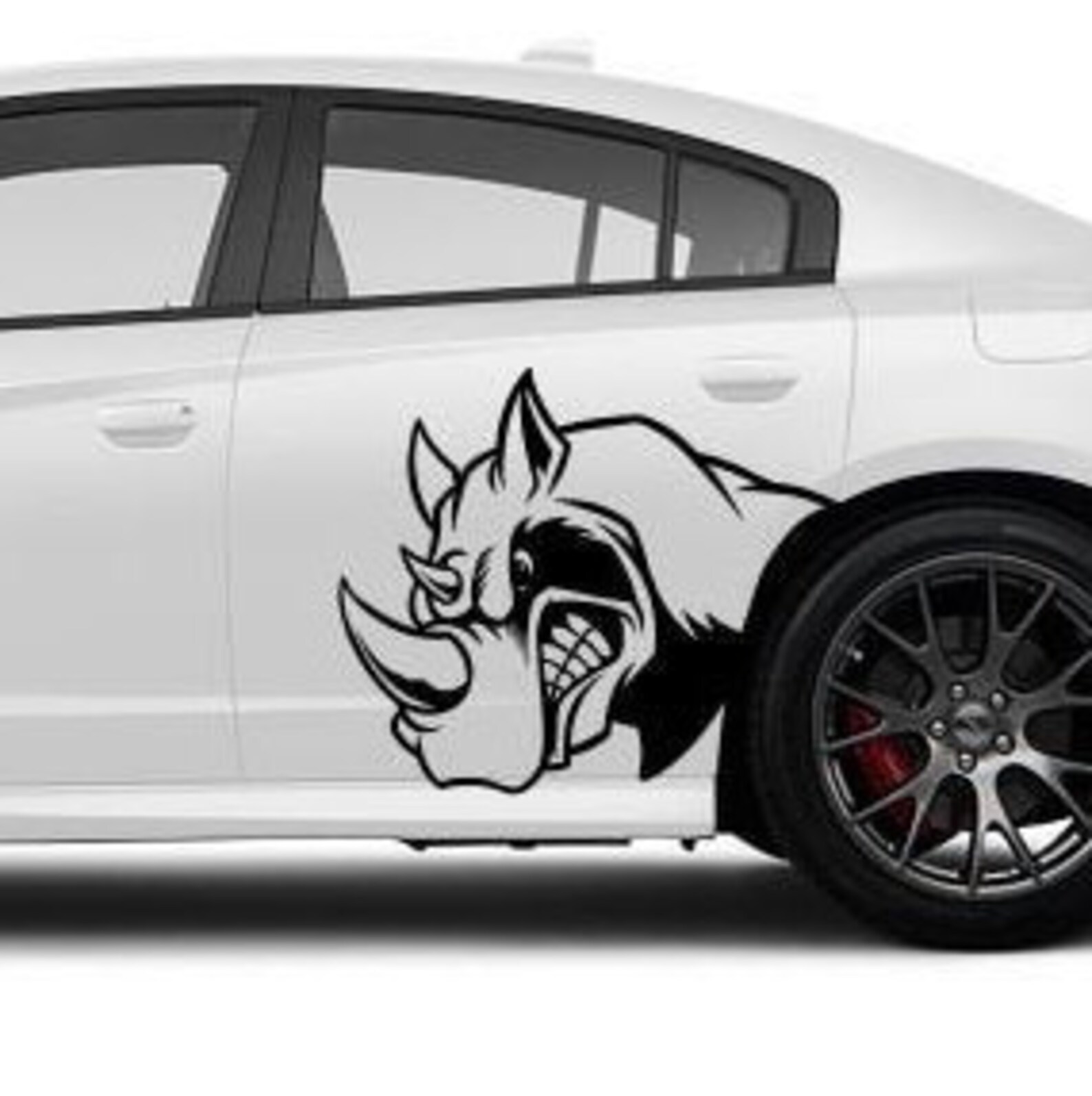 Angry Rhino Face Decal Vinyl Sticker Hood Or Tailgate Or Side Etsy