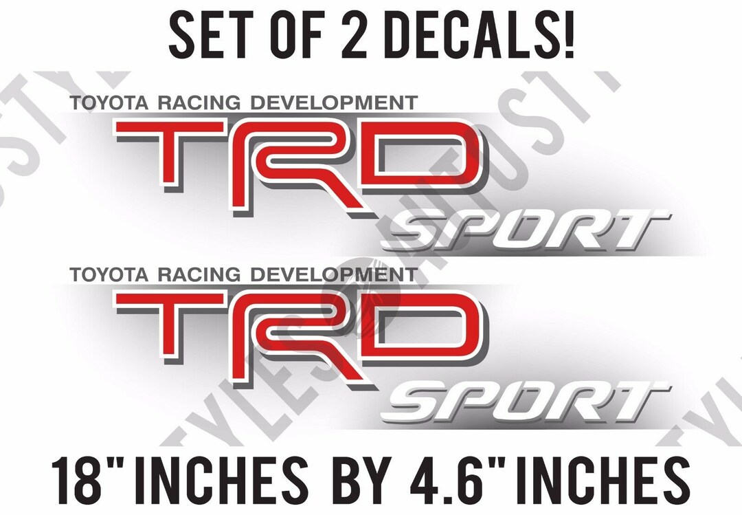 TRD Sport Custom Color Truck Racing Tacoma Decal Vinyl Sticker Pair Red ...