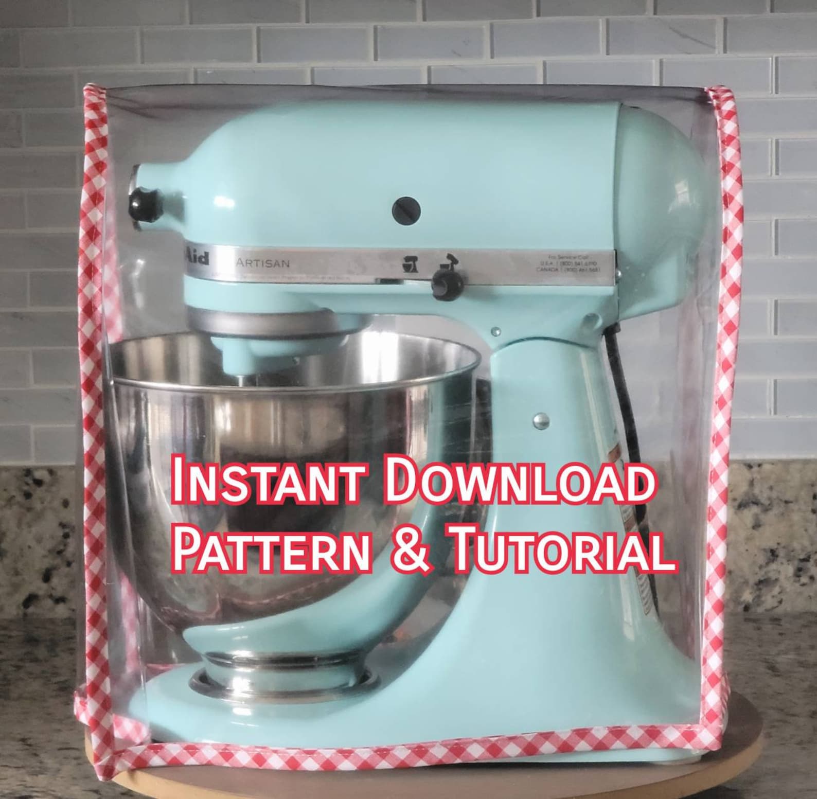 PATTERN Kitchenaid 4.5-5qt Tilt Head Stand Mixer Clear Cover | Etsy