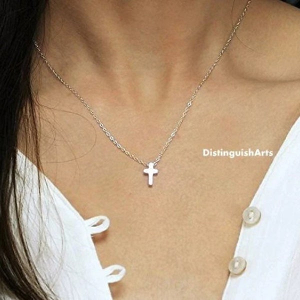 Small Cross Necklace - Etsy