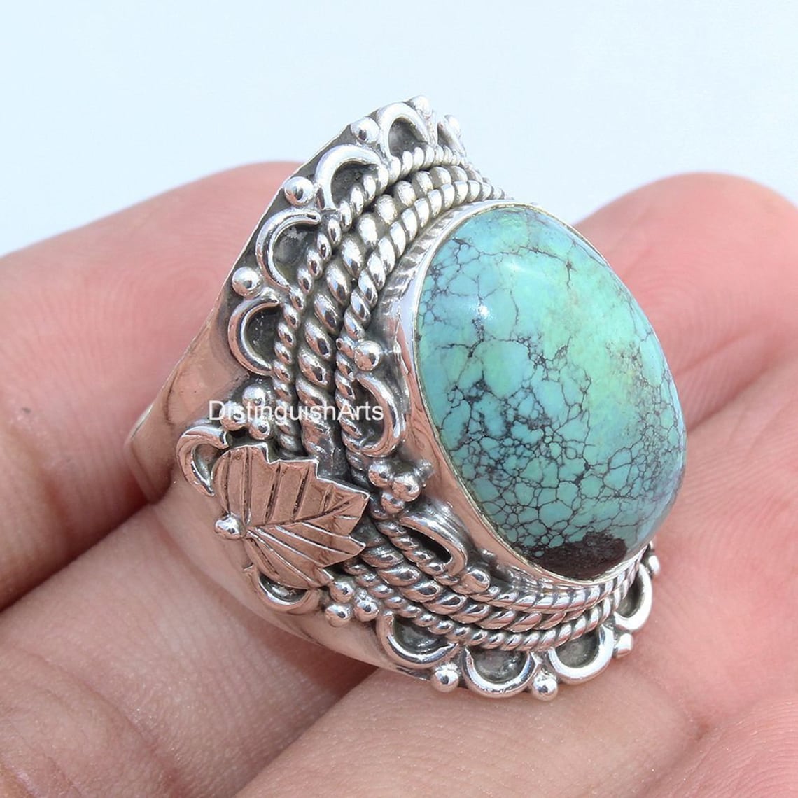 925 Sterling Silver and Genuine Turquoise Ring-sterling Silver - Etsy