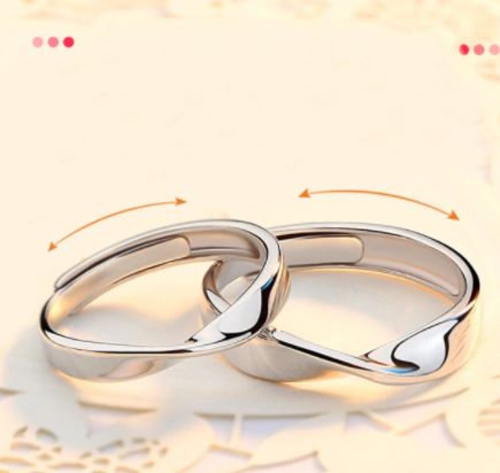 Mobius Ring Wedding Ring Set Silver Dainty Wedding Band - Etsy