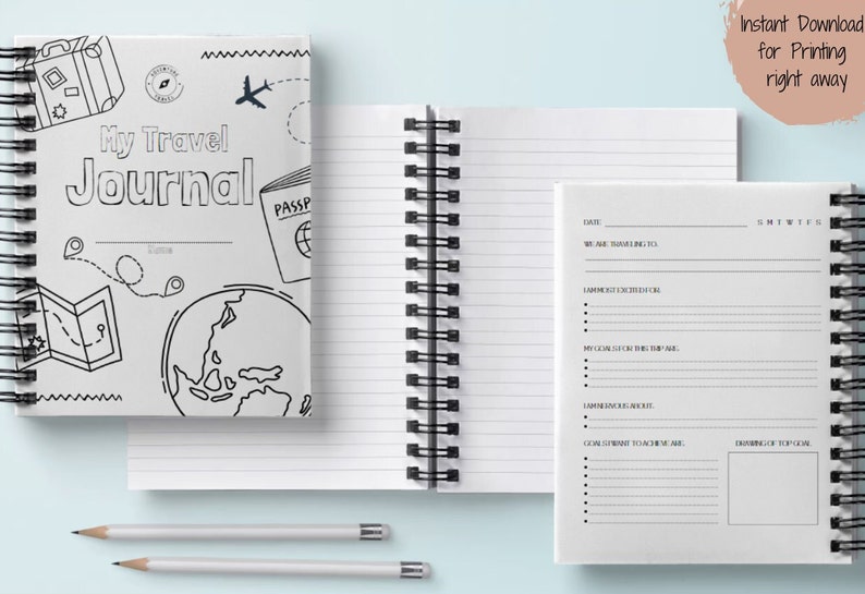 Great Kids Printable Travel Journal With Extra Pages PDF - Unique ...