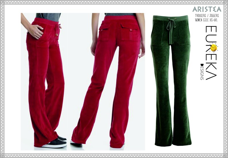 Women Normal Waisted No Zipper Trousers Joggers Fited Elastic Waistband ...