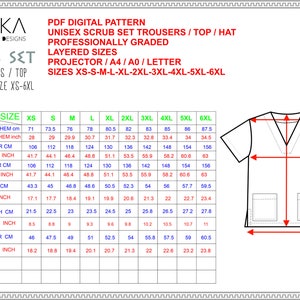 Scrub Set Top Trousers Hat Uniform PDF Digital Sewing Patterns ...
