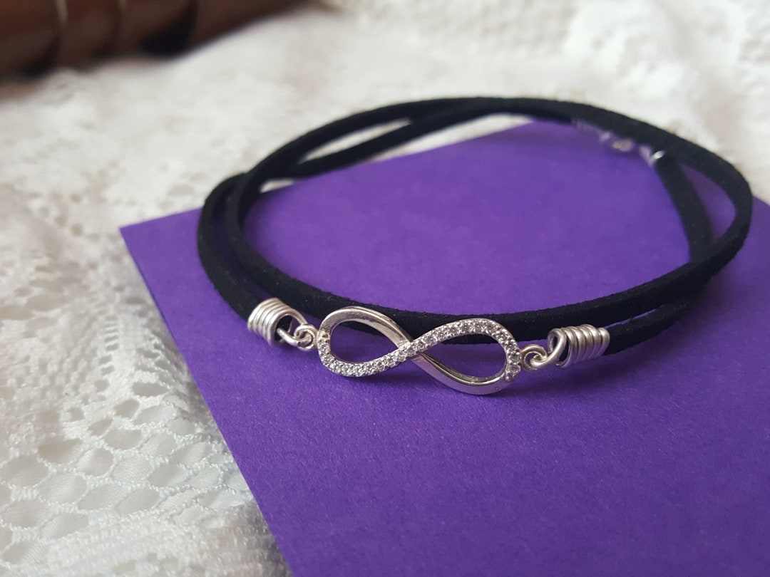 Infinity Bracelet Sterling Silver With Zircons - Etsy