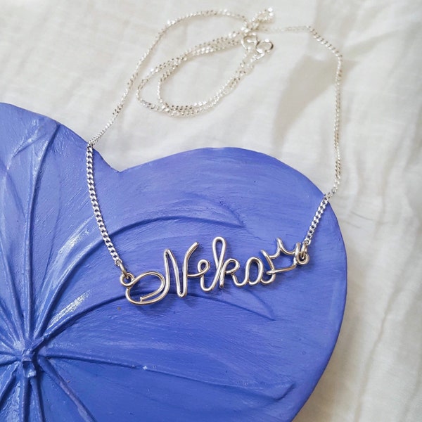Wire Name Necklace - Etsy