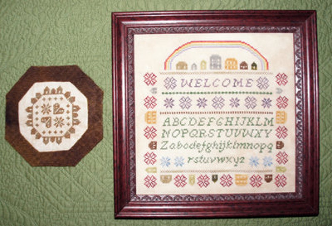 Village Welcome Cross Stitch Chart W/threads - Etsy