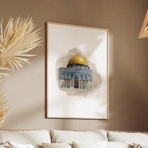 Al Aqsa Mosque Art Print, Islamic Poster Muslim Wall Art, Eid Ramadan ...