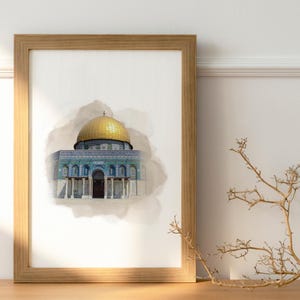 Al Aqsa Mosque Art Print, Islamic Poster Muslim Wall Art, Eid Ramadan ...