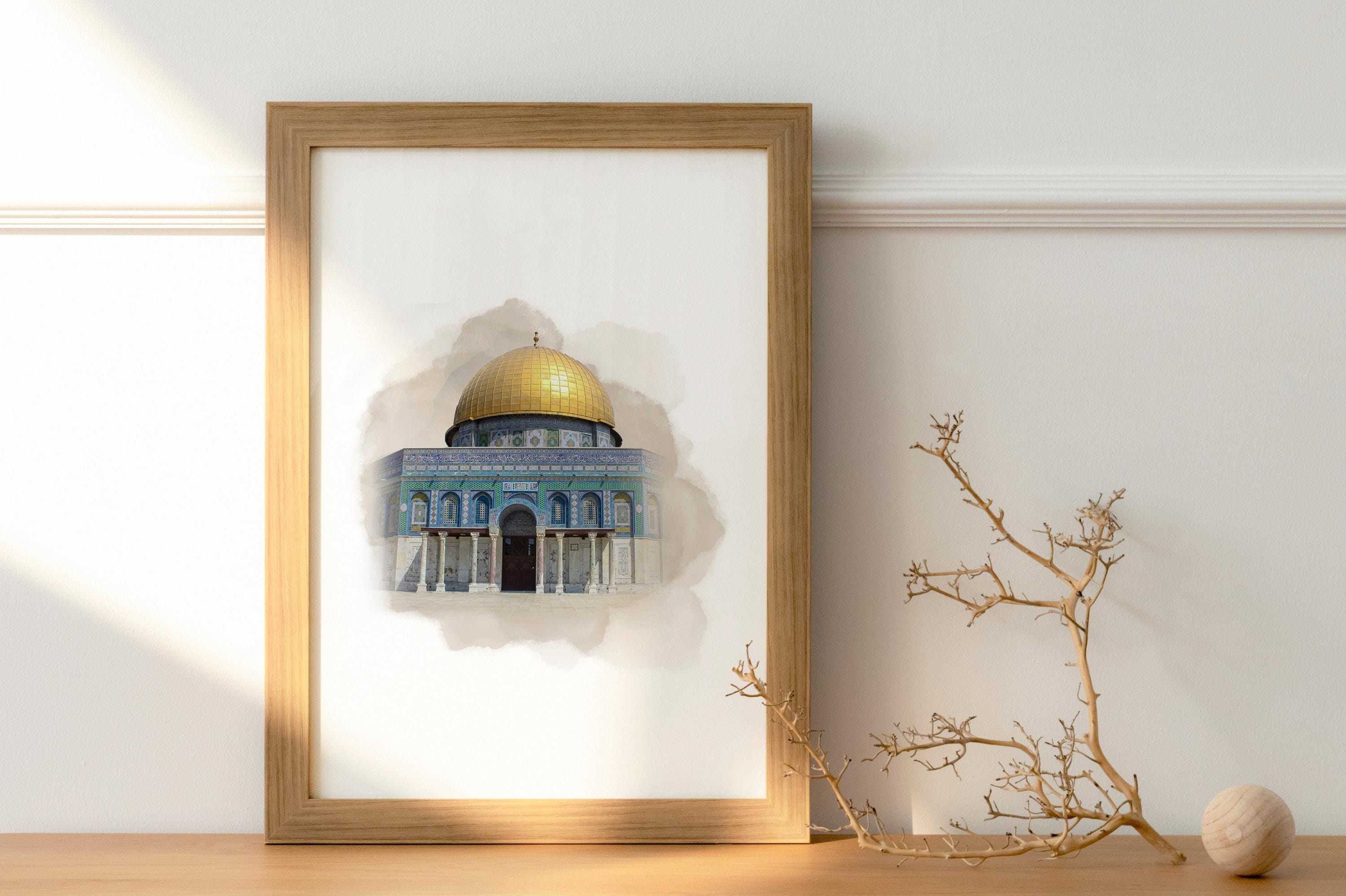Al Aqsa Mosque Art Print, Islamic Poster Muslim Wall Art, Dome of the ...