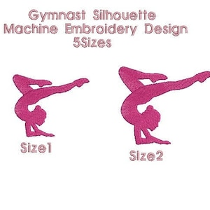Gymnast Silhouette Machine Embroidery Design 5sizes - Etsy