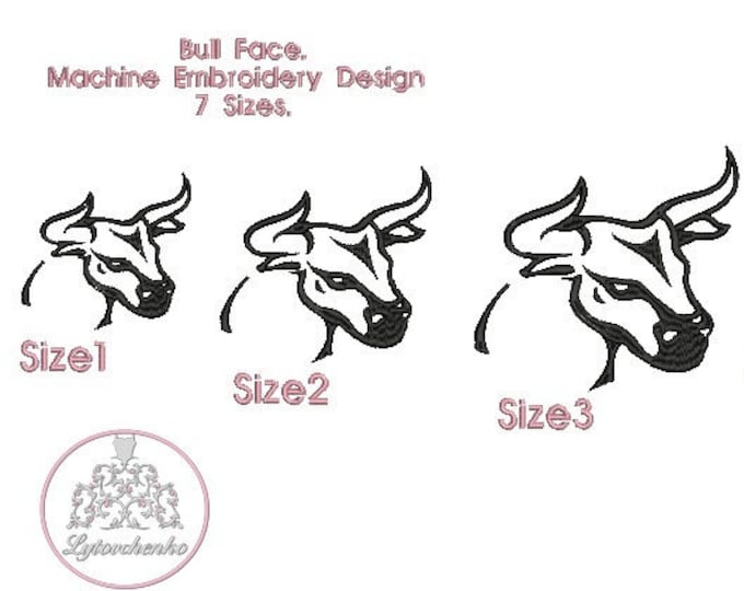Download Bull Cow Head Embroidery Design for Cap Jacket Bag Hoodie T ...