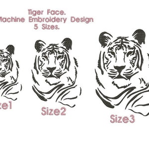 Tiger Face Machine Embroidery Design 5 Sizes. Tiger Sketch Embroidery ...