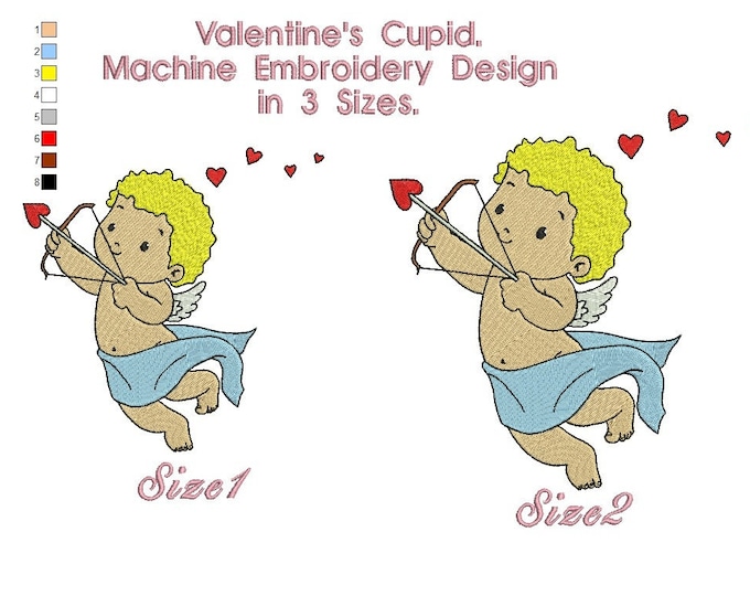 16 Valentine's Day Cupid Embroidery Applique | Love Sewing Design ...