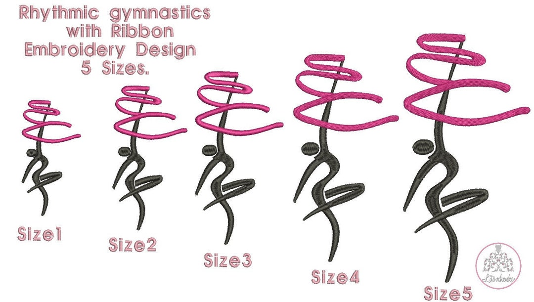 Rhythmic Gymnastics With Ribbon Machine Embroidery Design 5 Sizes - Etsy