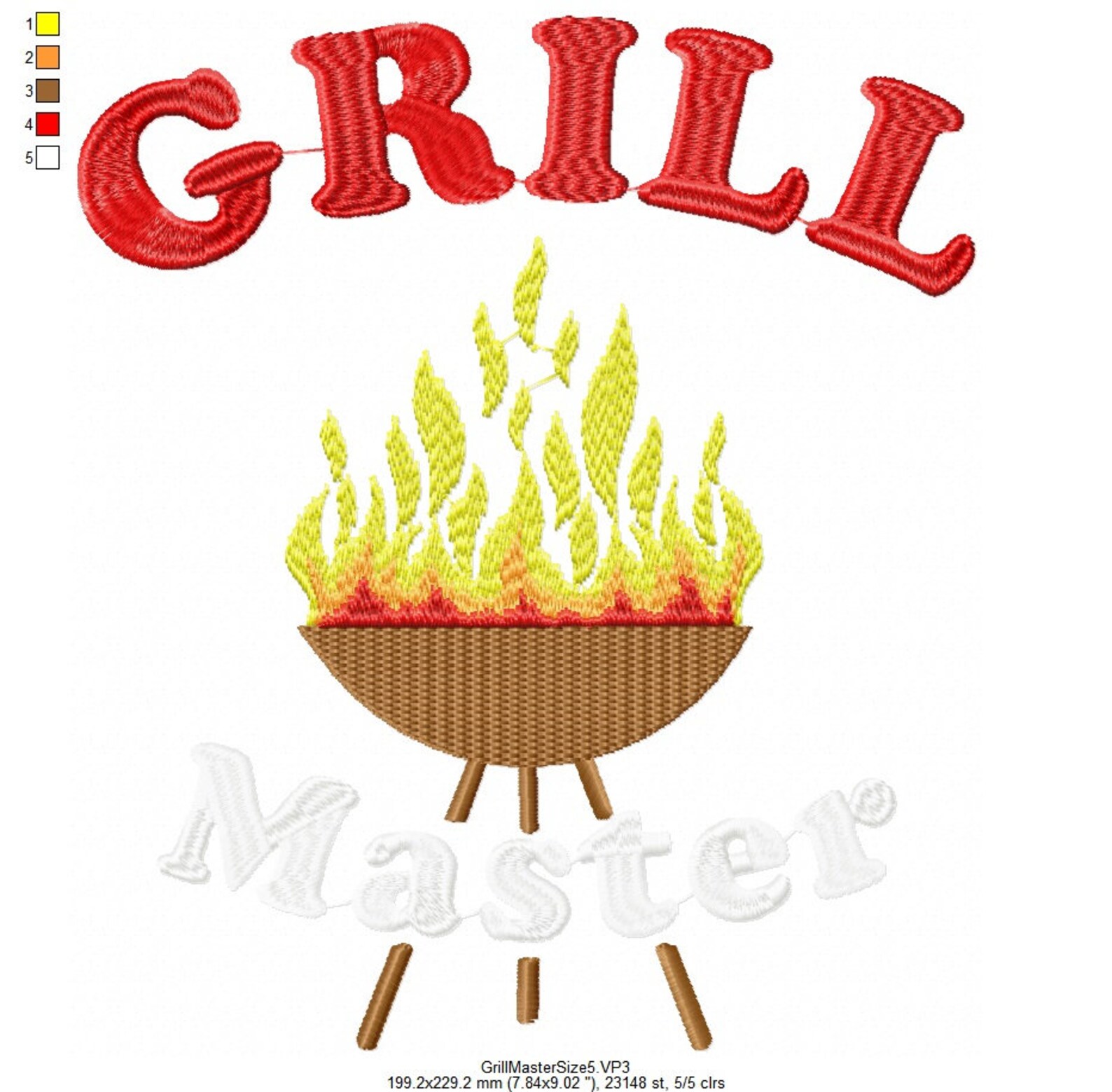 Grill Master Embroidery Design 5 Sizes. - Etsy