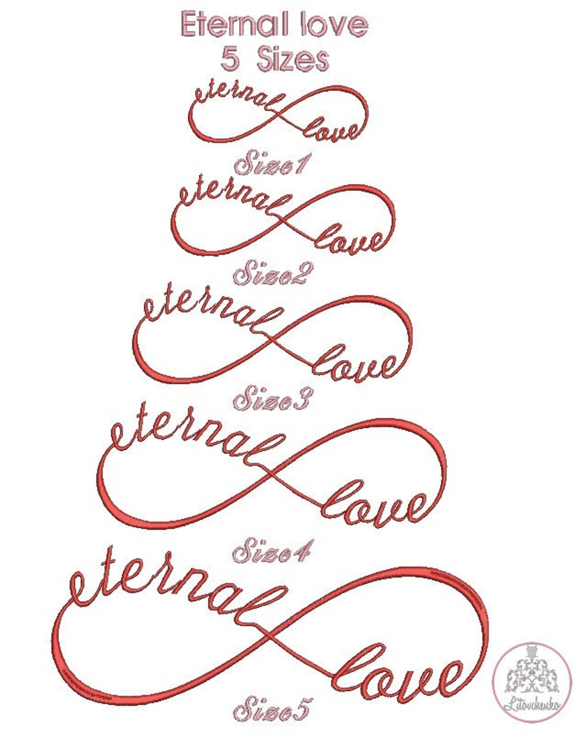 Eternal Love - Machine Embroidery Design in 5sizes, Embroidery Patterns ...